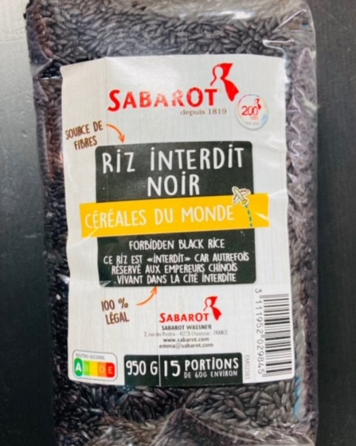 riz noir interdit 950 gr | CHEZ BRIGITTE